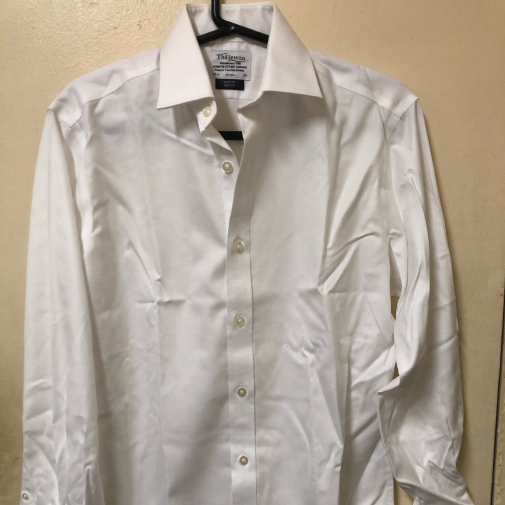 New T.M. Lewin Men’s White Dress Shirt - Gem